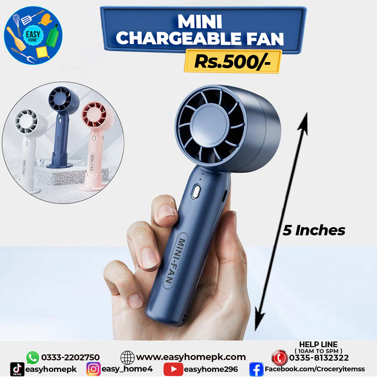 Mini Chargeable Fan – EASY HOME
