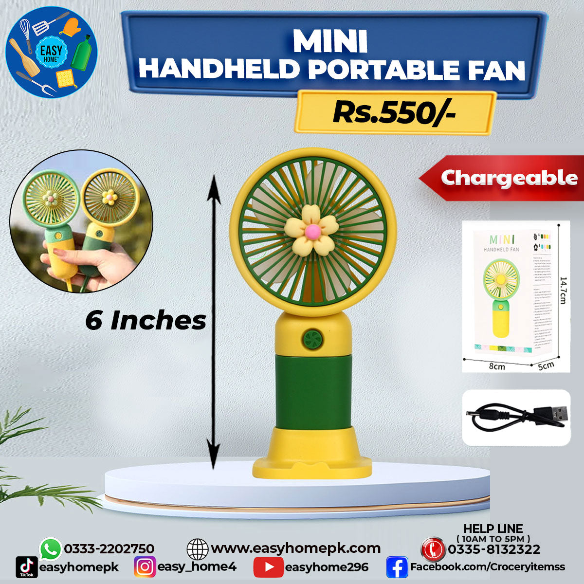 Mini Chargeable Handheld Portable Fan – EASY HOME