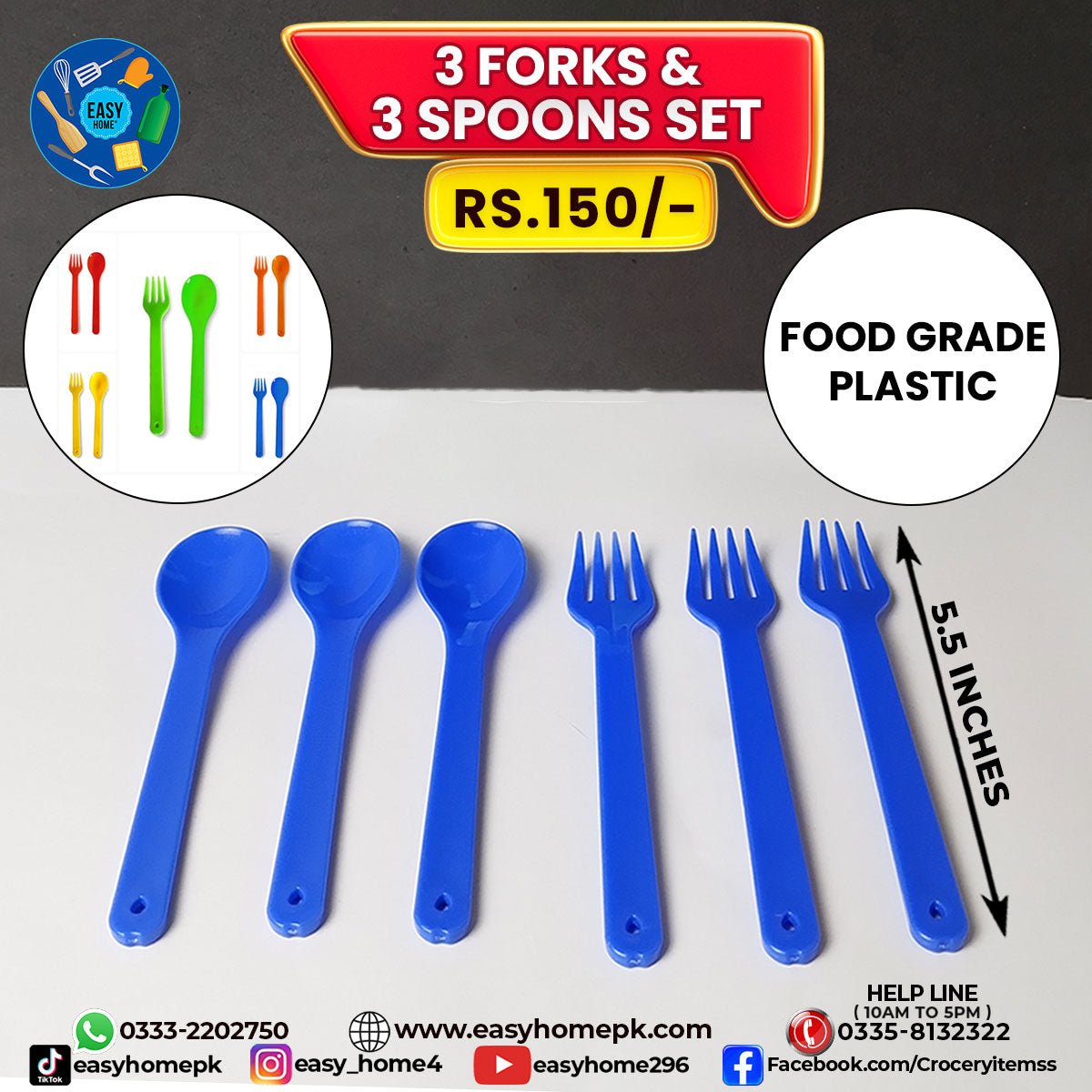 Plastic Spoon Fork Set – EASY HOME