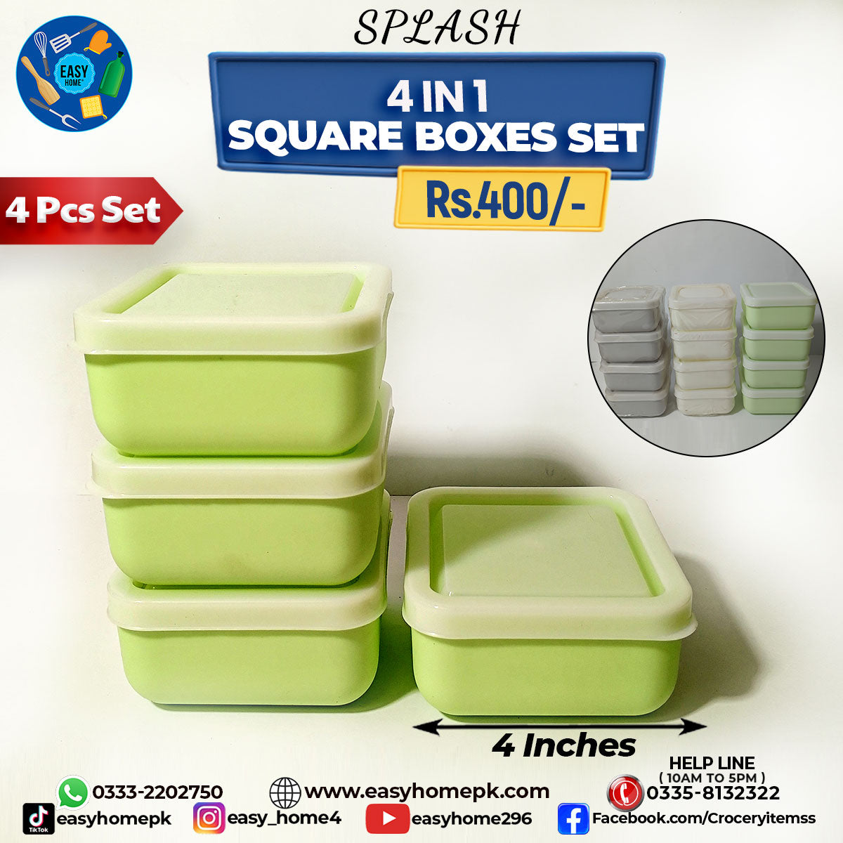 Splash Box - 4 Pcs Set – EASY HOME